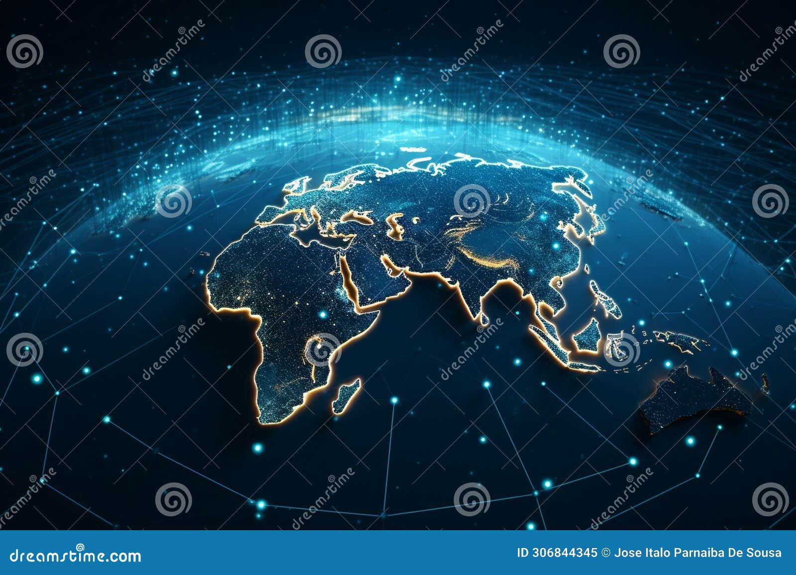 Earth Map Illustration with a Retro Scifi. Generative Ai Stock ...