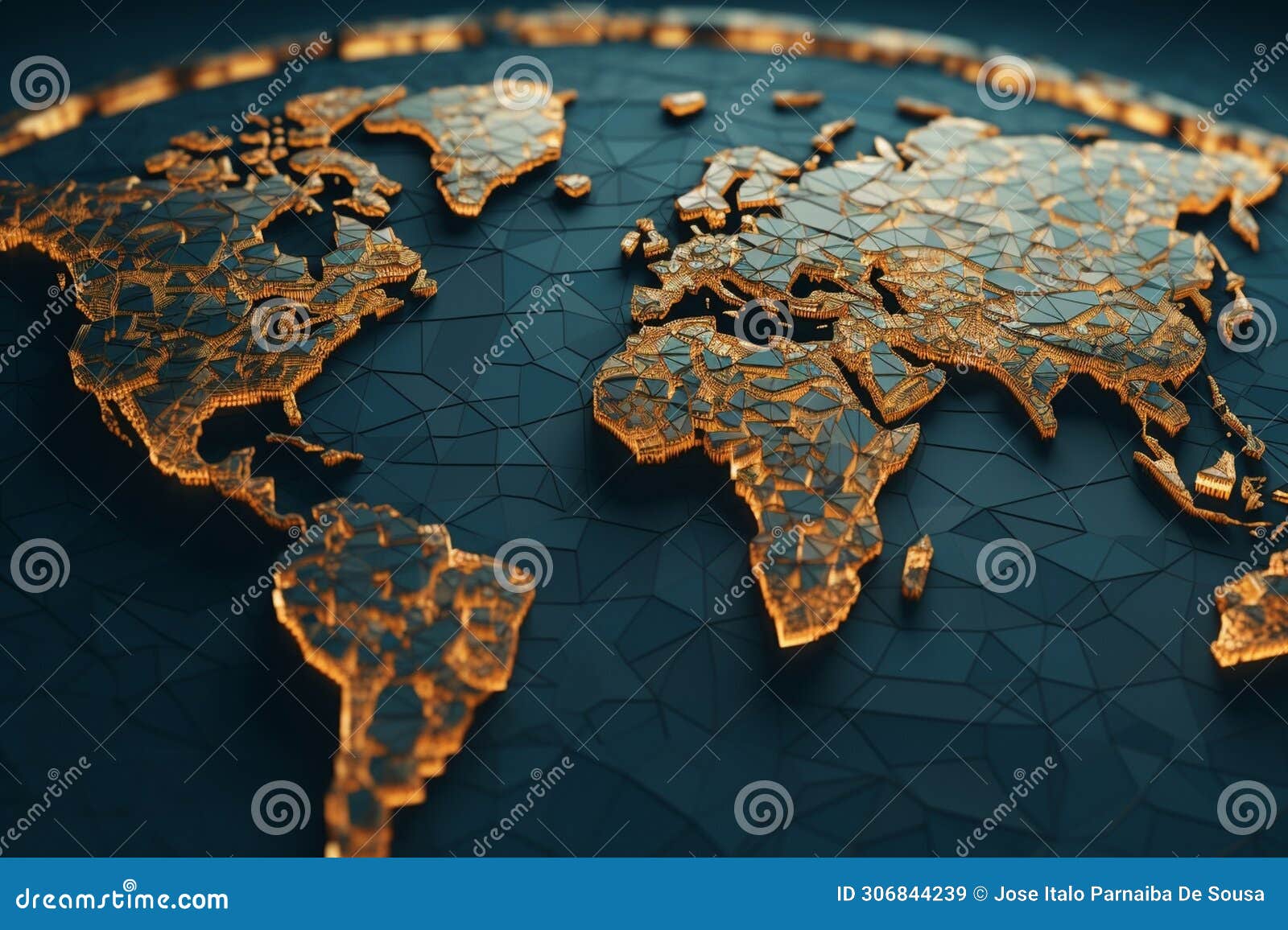 Earth Map Illustration Using Mosaic Tiles and. Generative Ai Stock ...