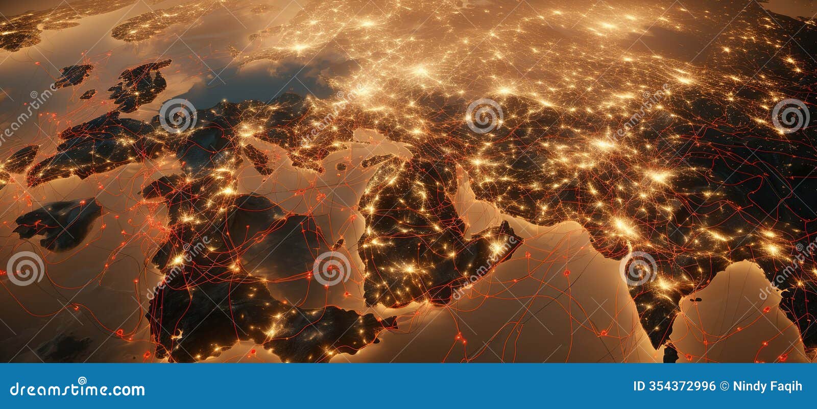 Earth Map Network Background, World, Continent, Stock Illustration ...