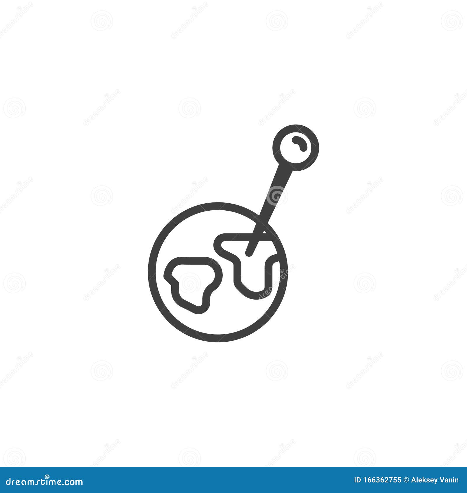 Earth map pin line icon stock vector. Illustration of geography - 166362755