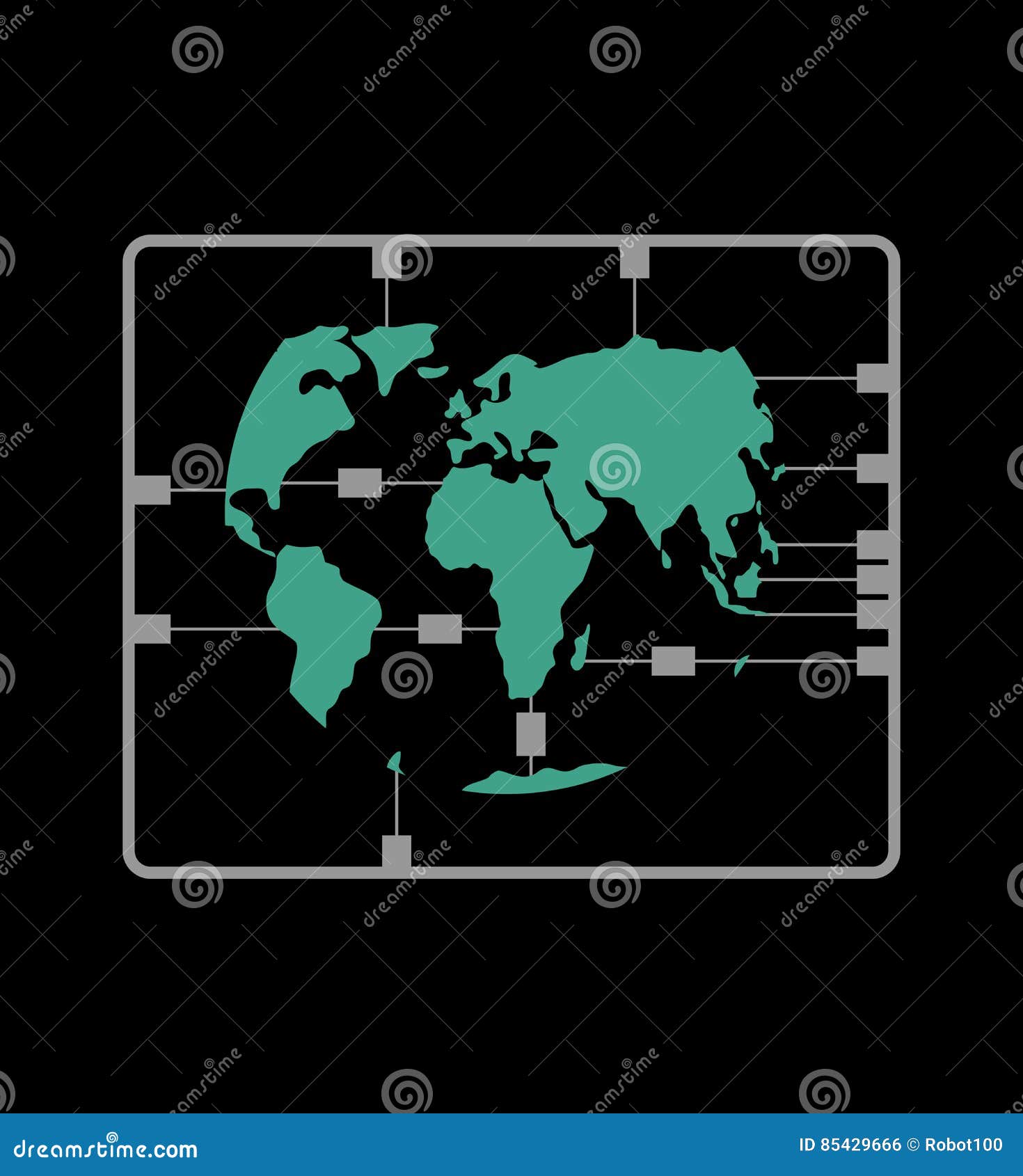 Earth Map Plastic Model Kit. Continents Stock Vector - Illustration of ...