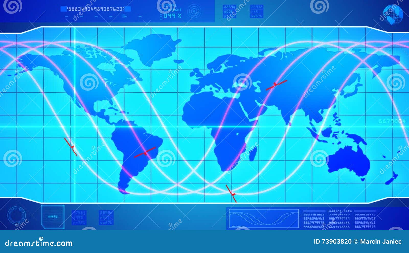 Earth Map. Satellite S Tracks Stock Footage - Video of tracks, space ...