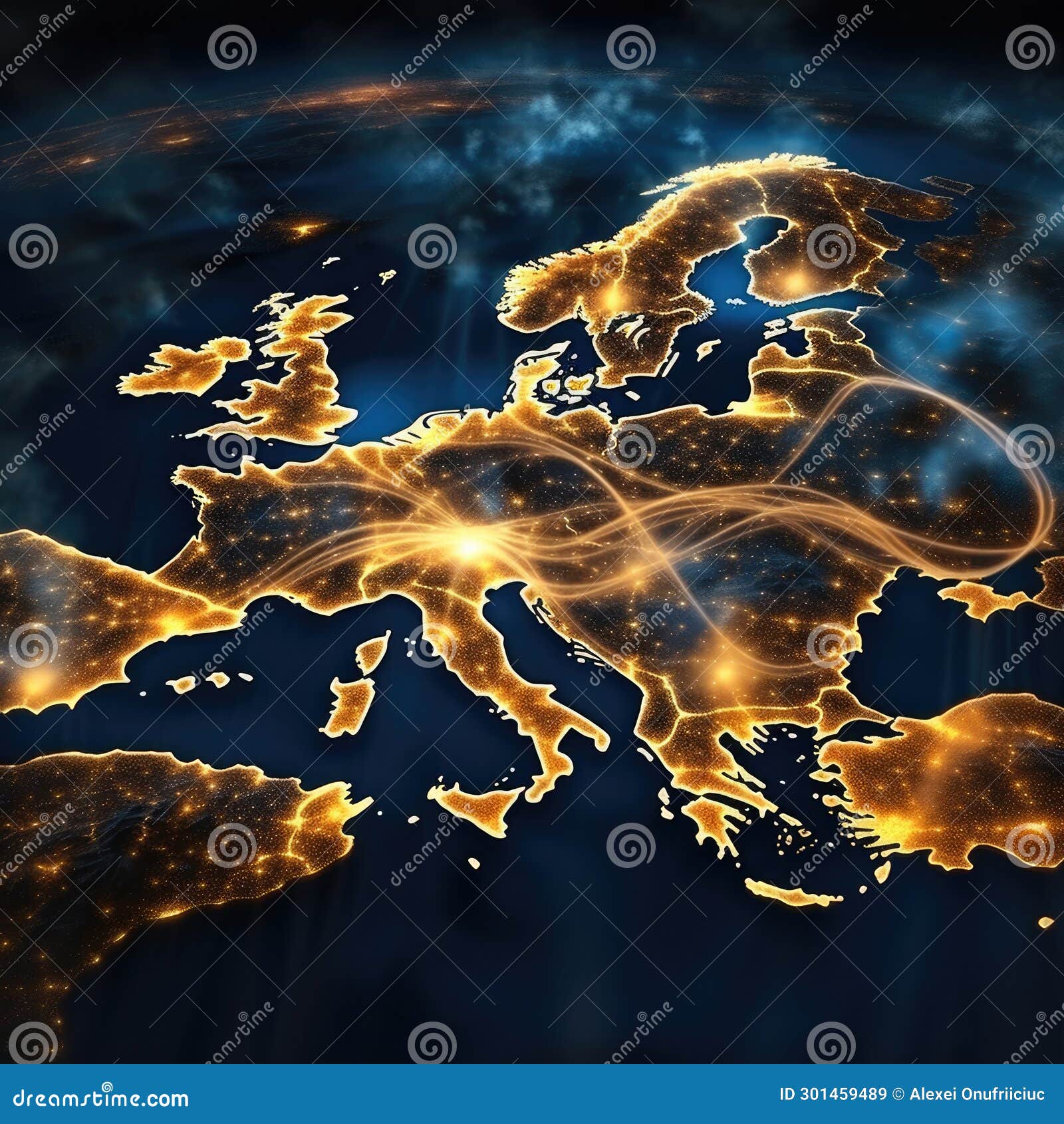 Earth Map from Space. Europe Map from Space Stock Image - Image of ...