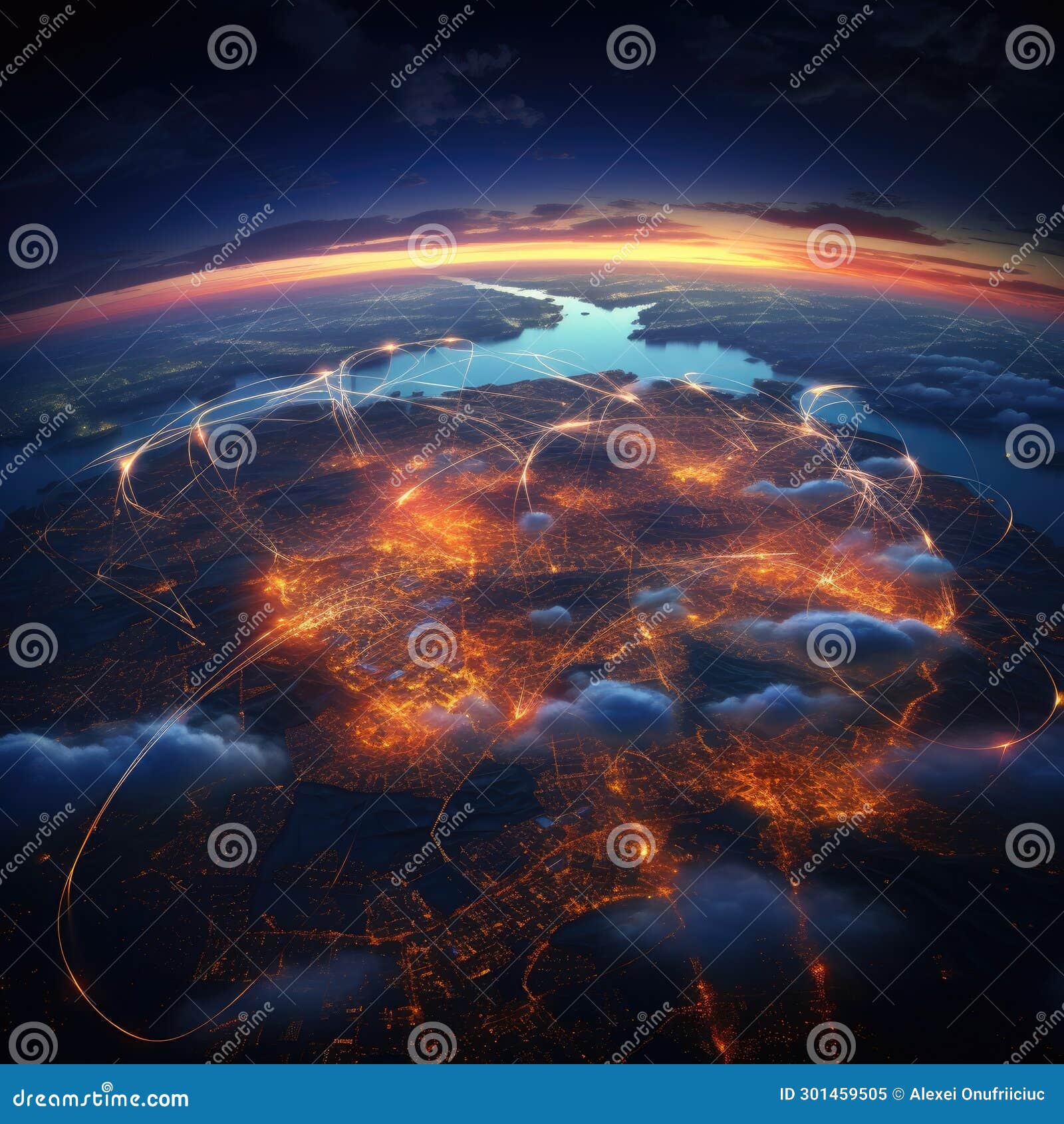 Earth Map from Space. Europe Map from Space Stock Image - Image of ...