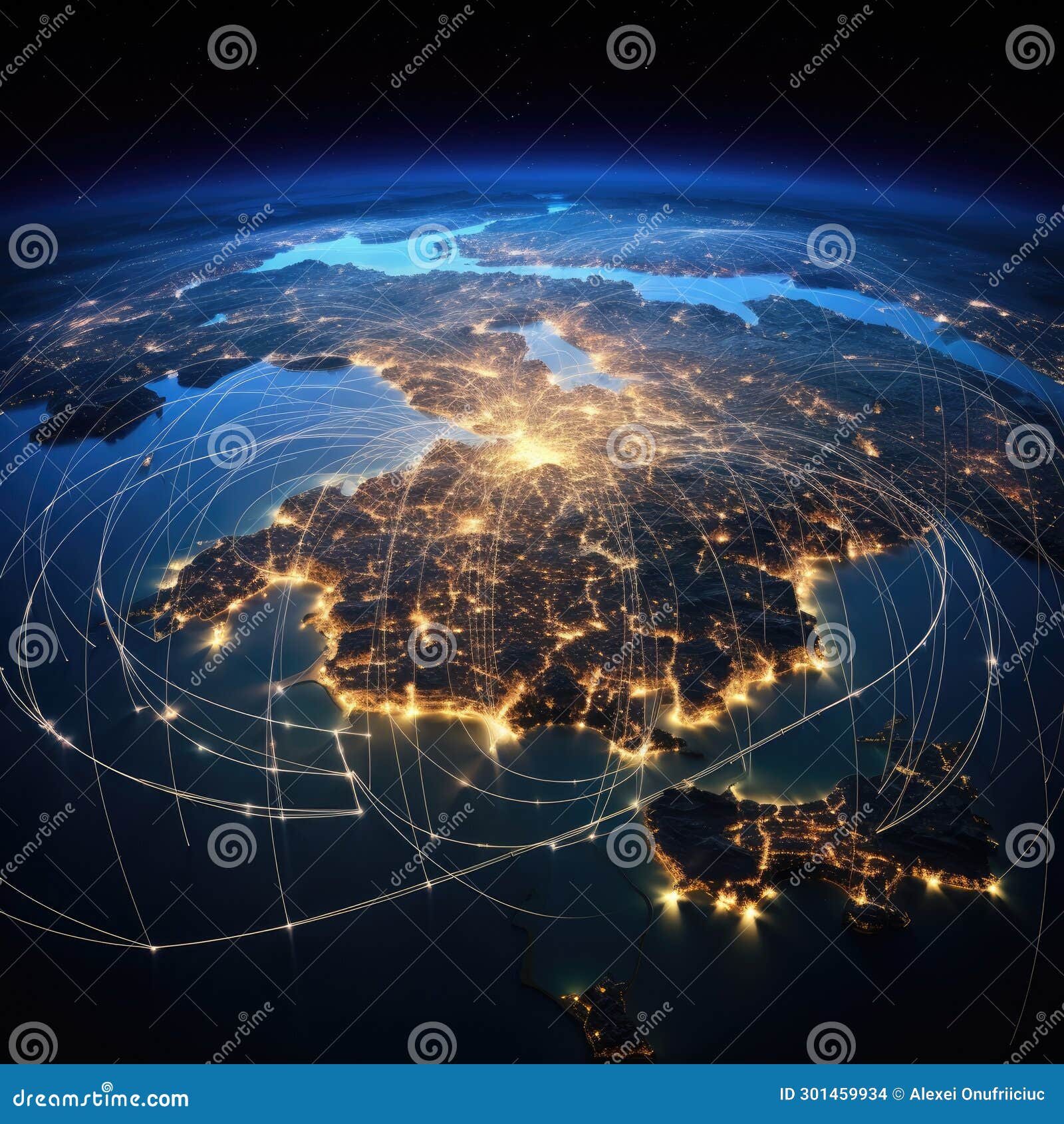 Earth Map from Space. Europe Map from Space Stock Photo - Image of ...