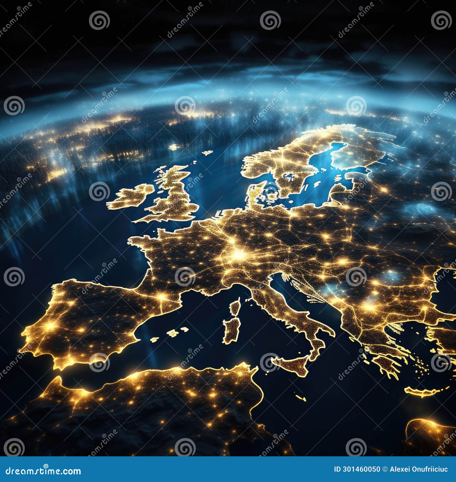 Earth Map from Space. Europe Map from Space Stock Photo - Image of ...