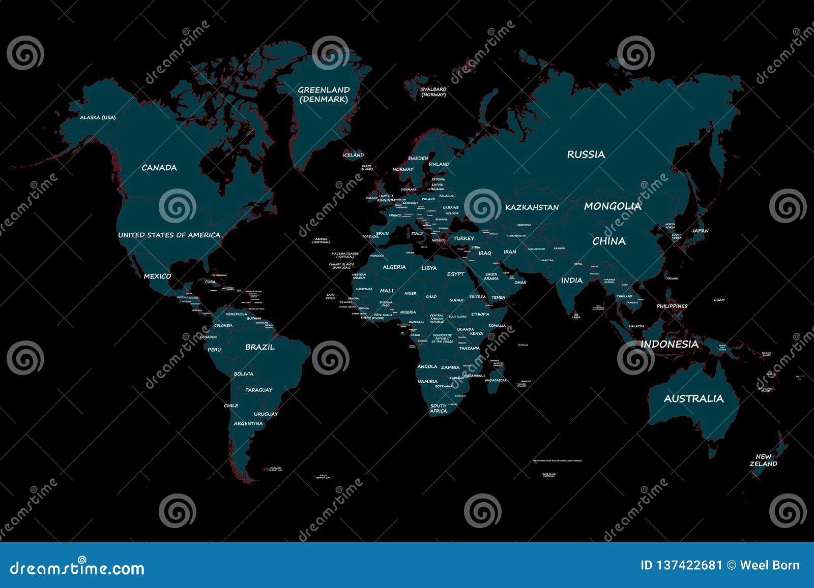 Earth Map Template stock illustration. Illustration of abstract - 137422681
