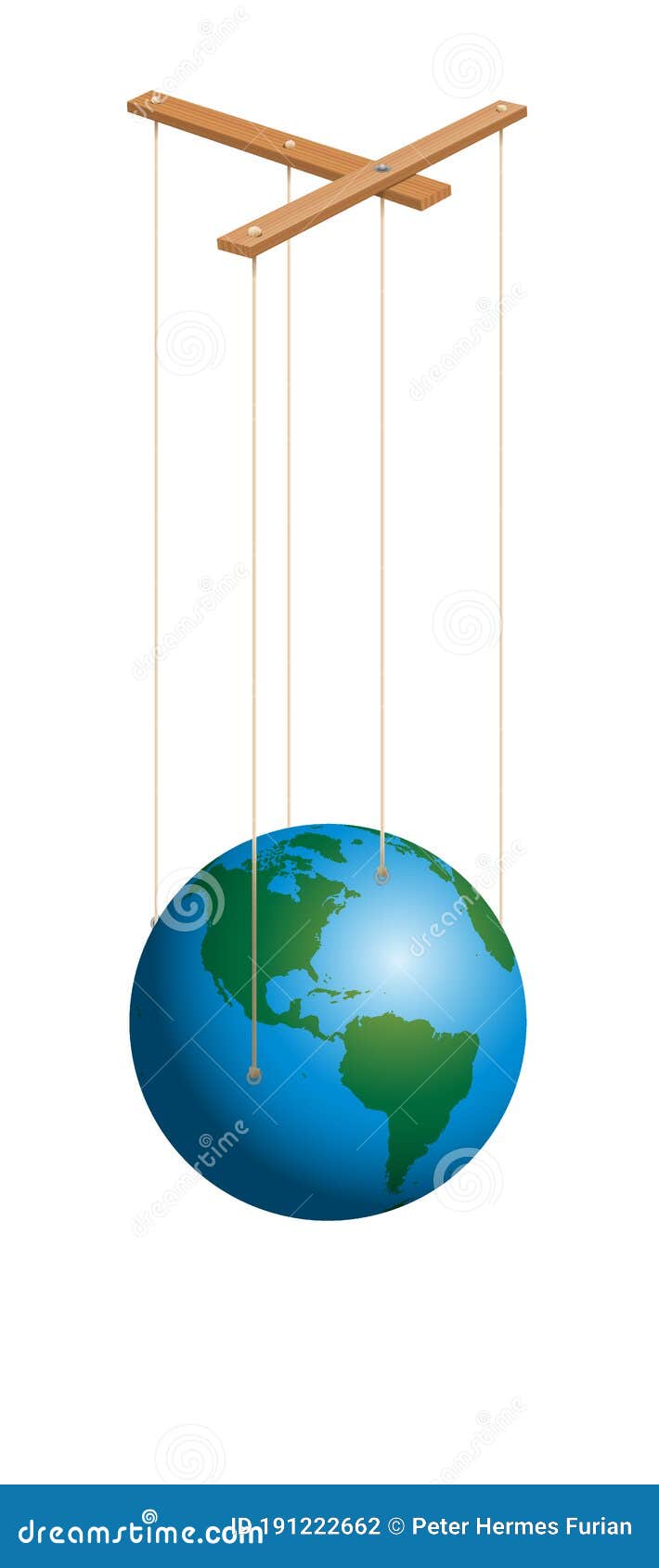 Earth Marionette String Puppet Planet Control Bar Stock Vector ...