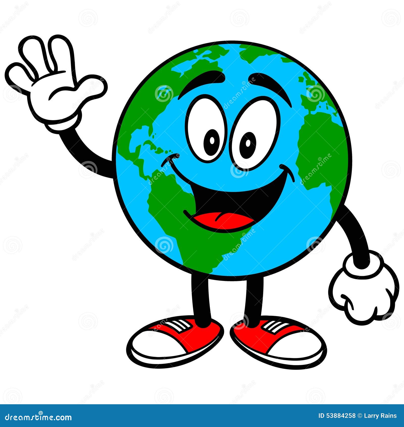 Earth Mascot Waving stock vector. Illustration of presentation - 53884258