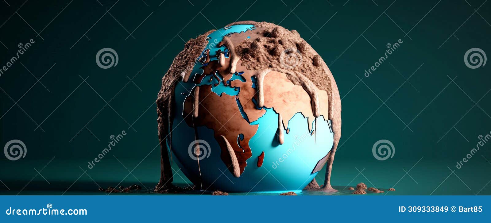 Earth Melting by Global Warming Problem. Save Our Planet from the ...