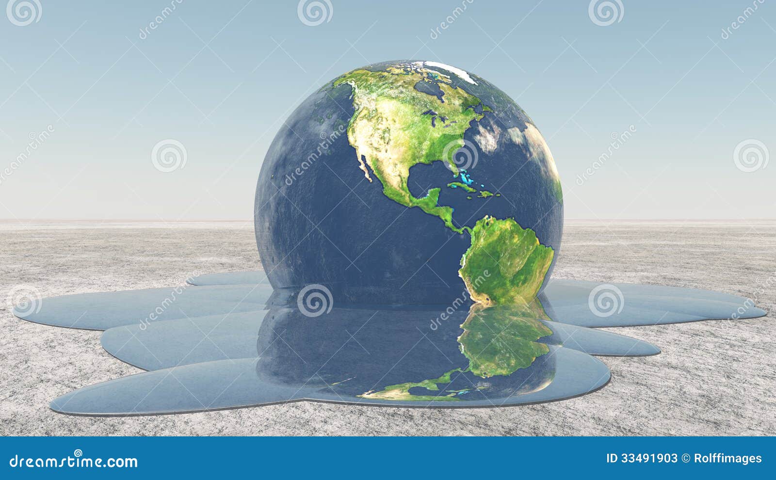 Earth melting into water stock illustration. Illustration of flood ...