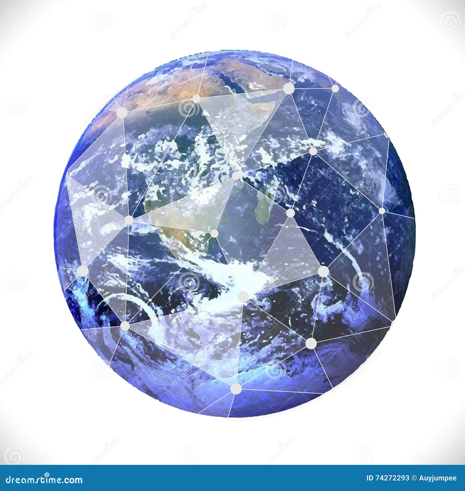 Earth with Mesh Communication and Technology Concept Stock Vector ...