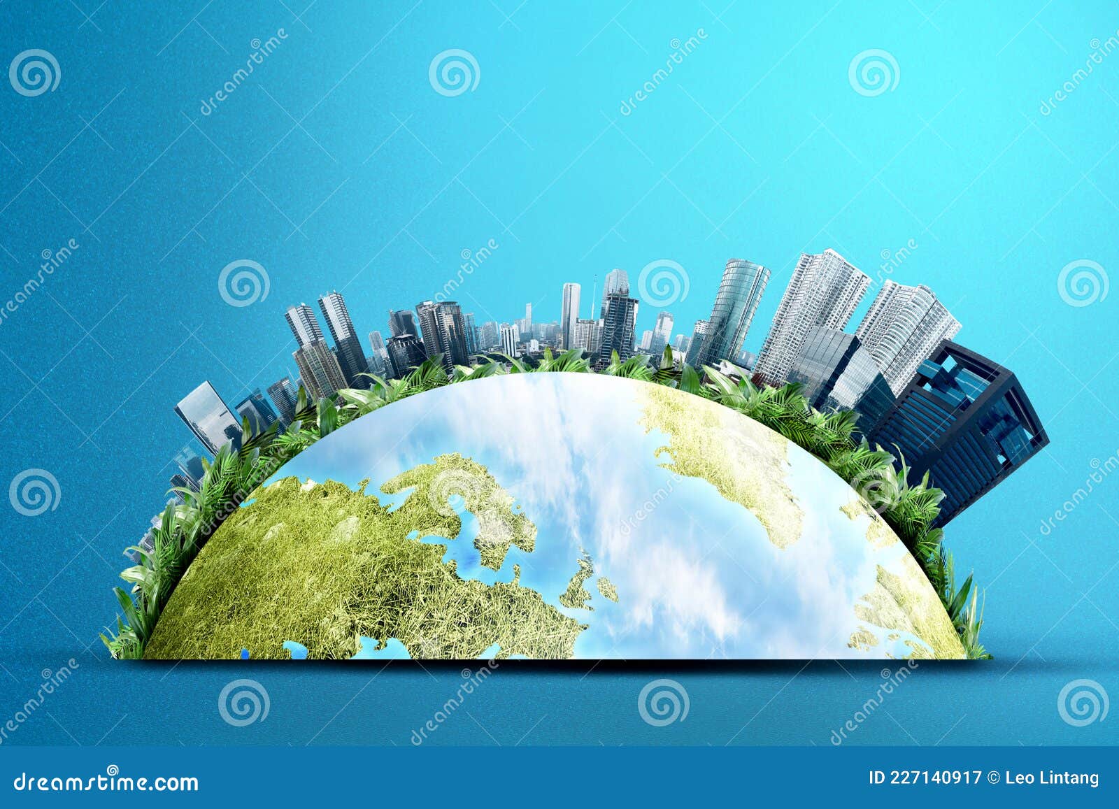 Earth with Modern Buildings and Skyscrapers Above it Stock Image ...