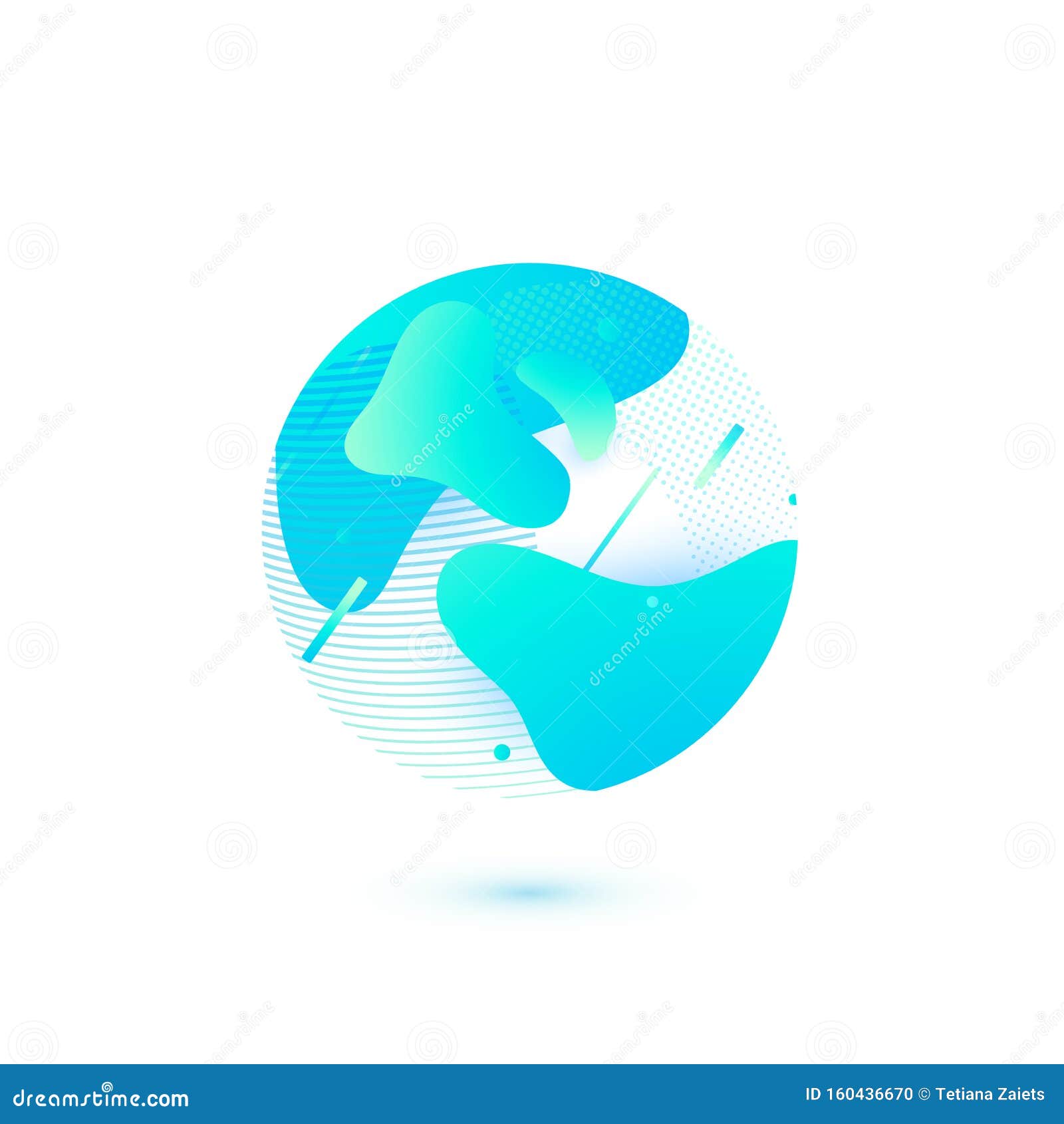 Earth Modern Globe Vector Illustration. Simple Circle Form with ...