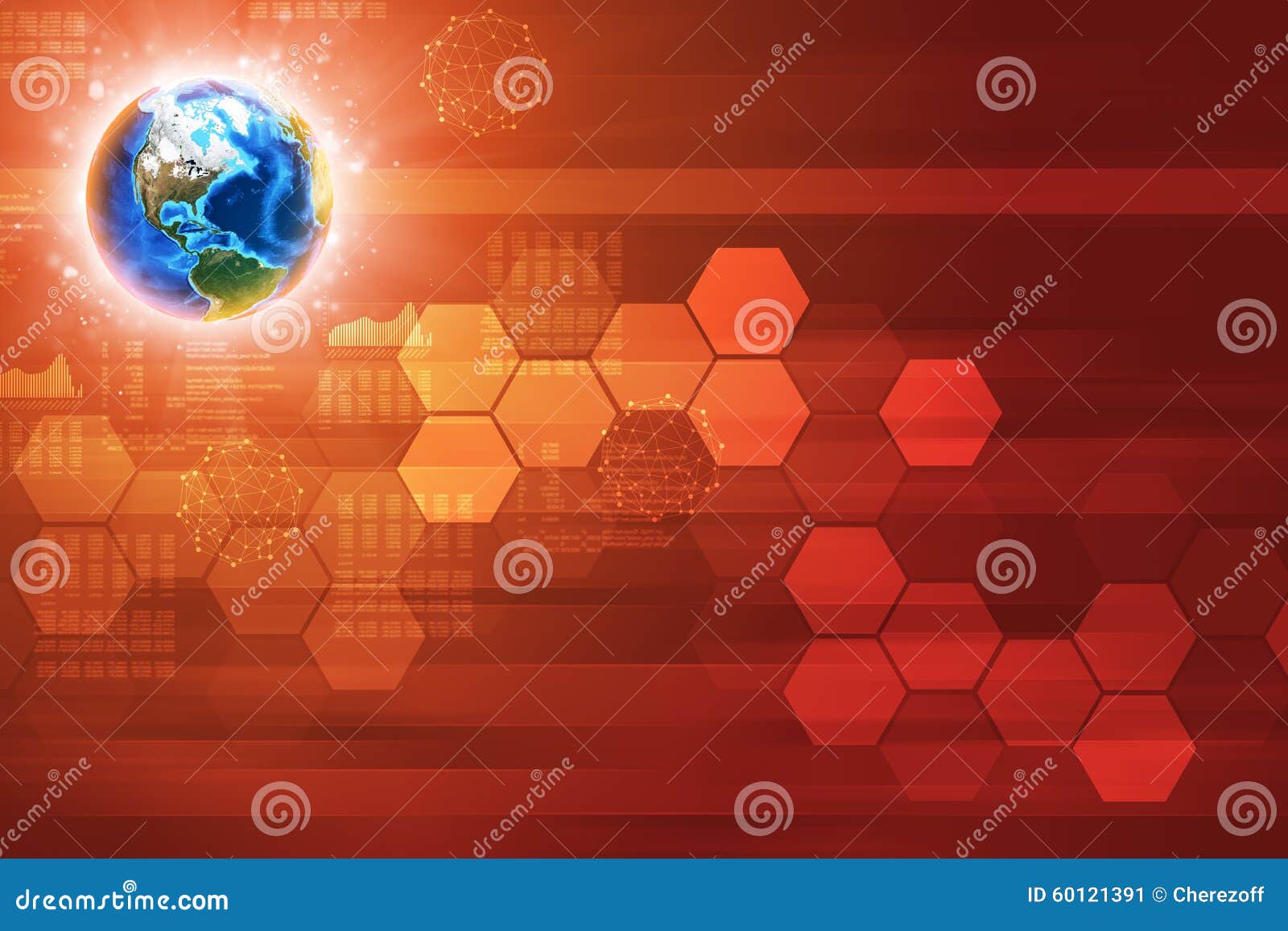 Earth with molecules stock illustration. Illustration of abstract ...