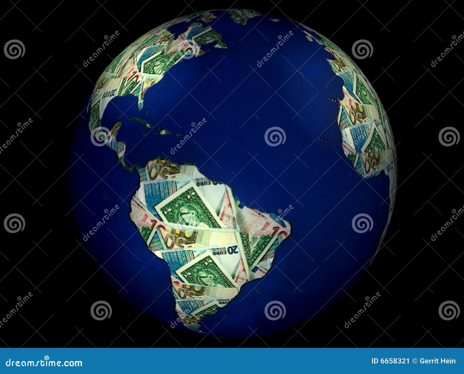 Earth of money. stock illustration. Illustration of exchange - 6658321