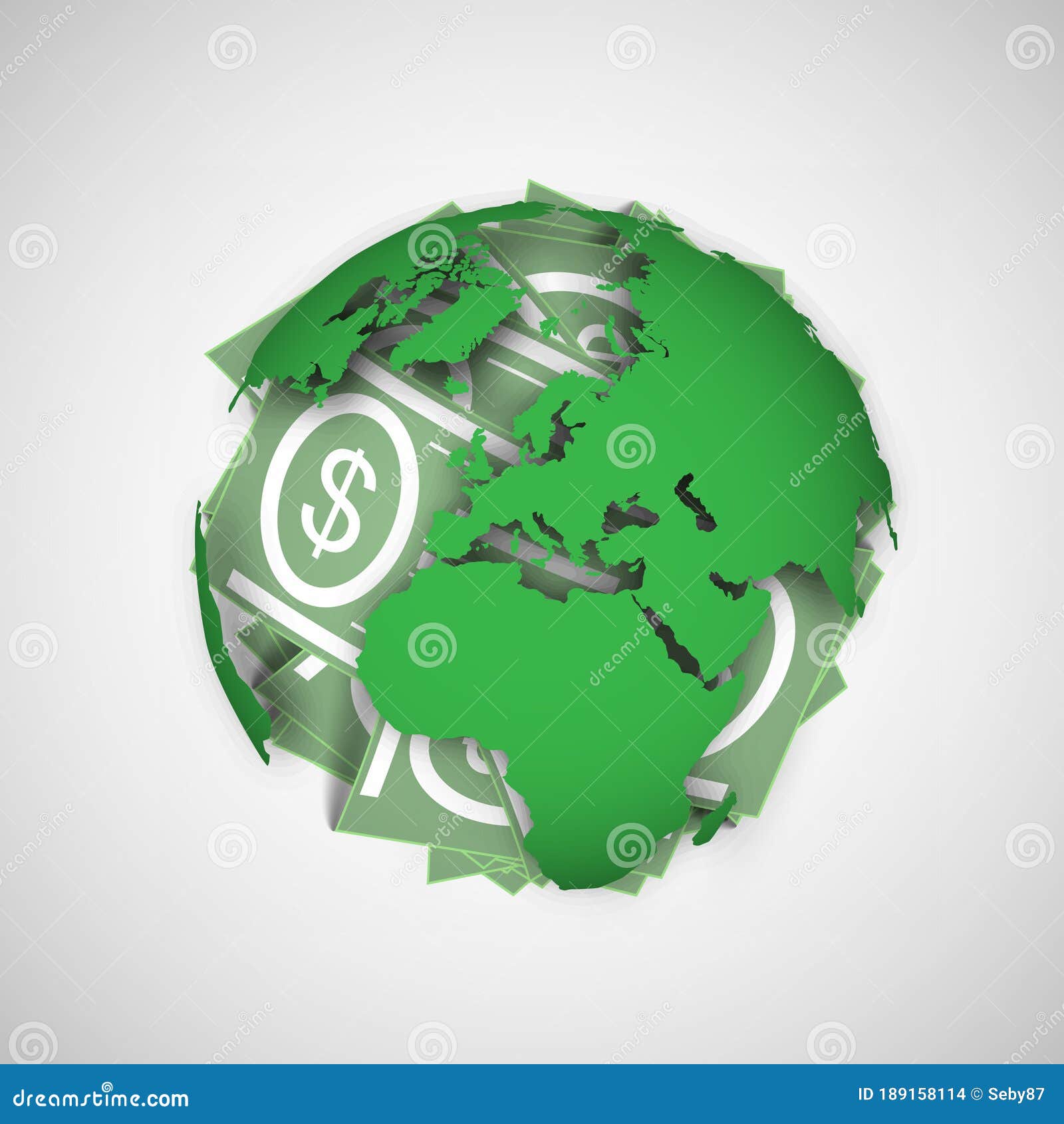 Earth and Money Vector Illustration Stock Vector - Illustration of lock ...