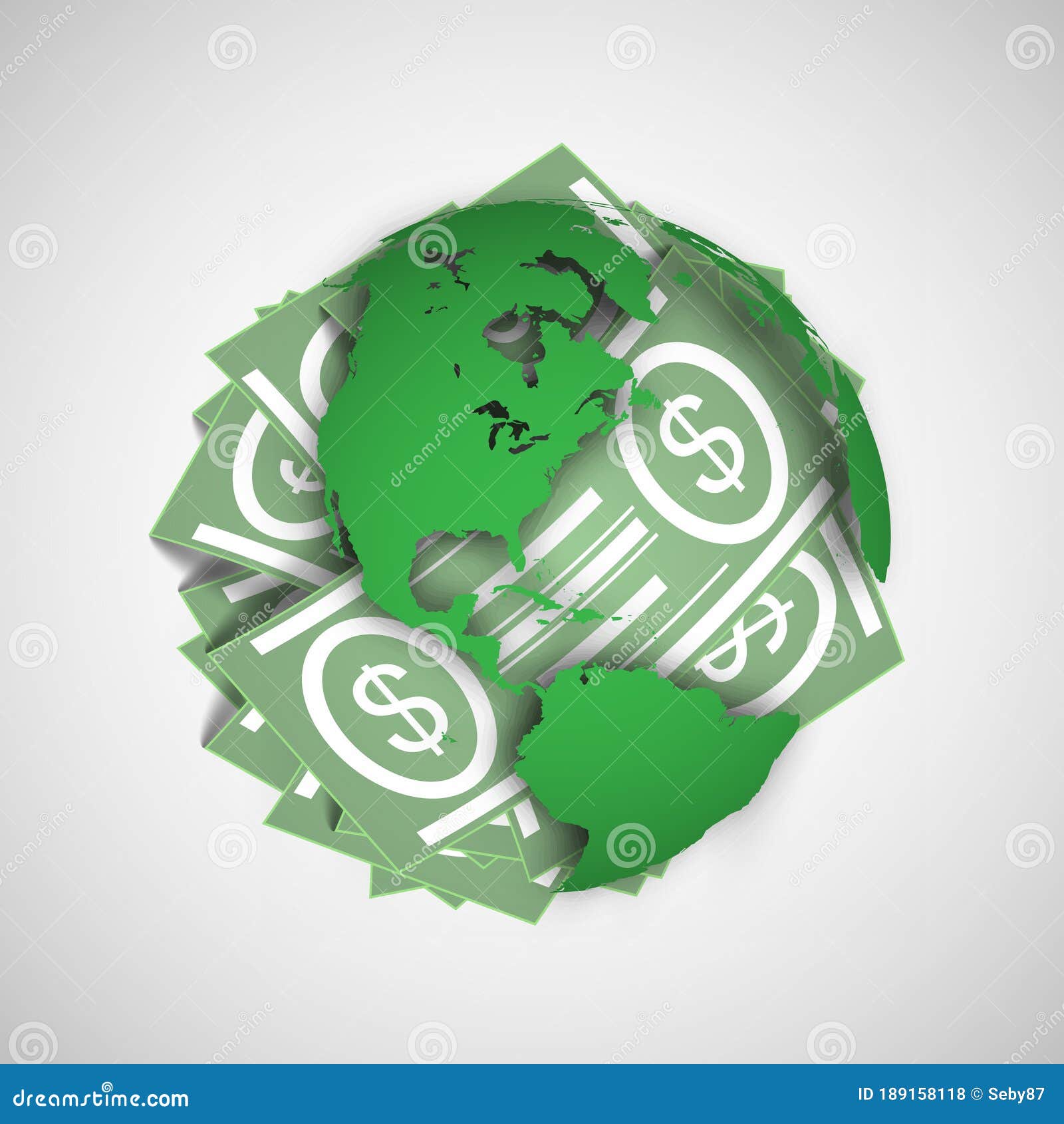 Earth and Money Vector Illustration Stock Vector - Illustration of hint ...