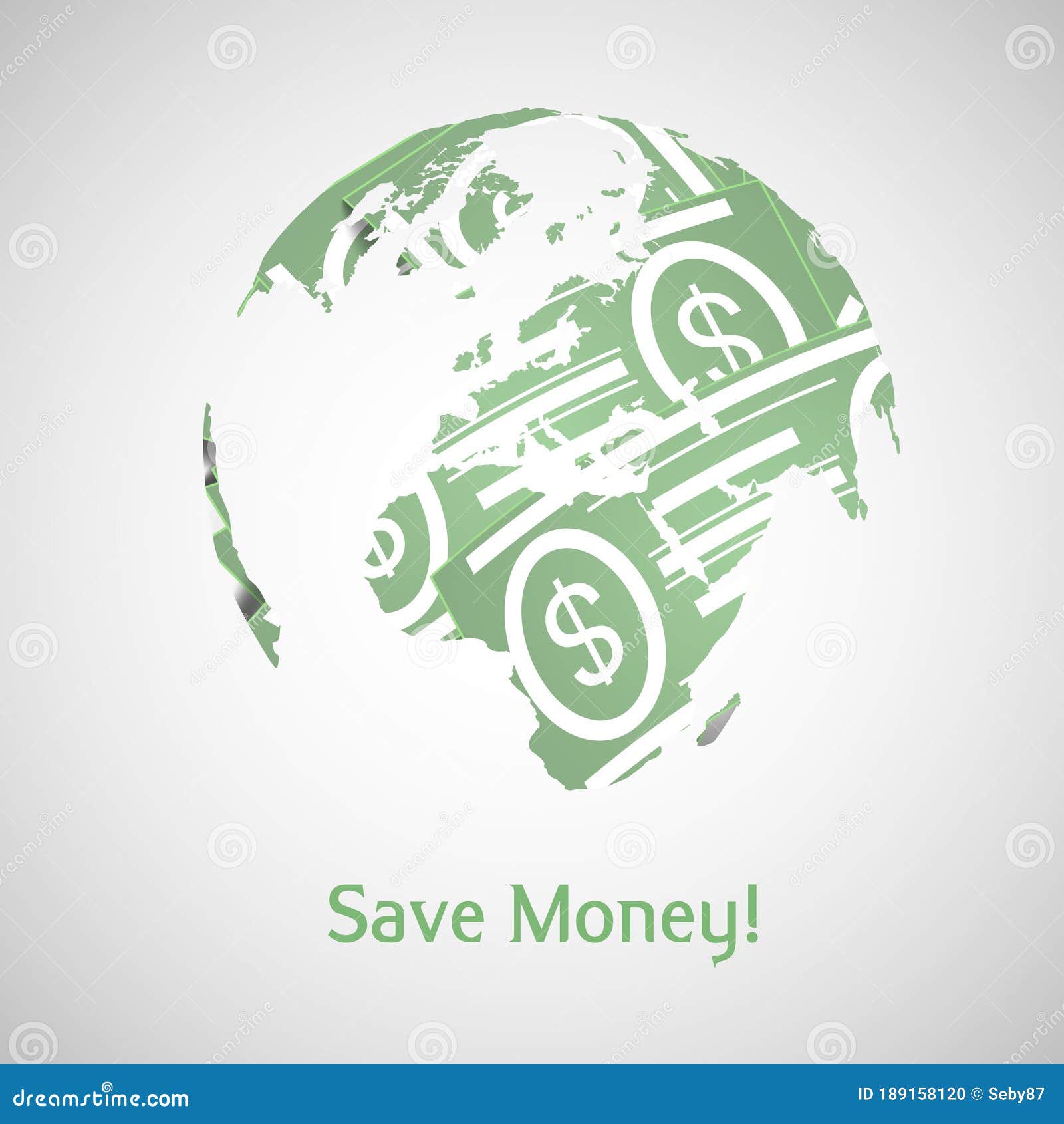 Earth and Money Vector Illustration Stock Vector - Illustration of lock ...