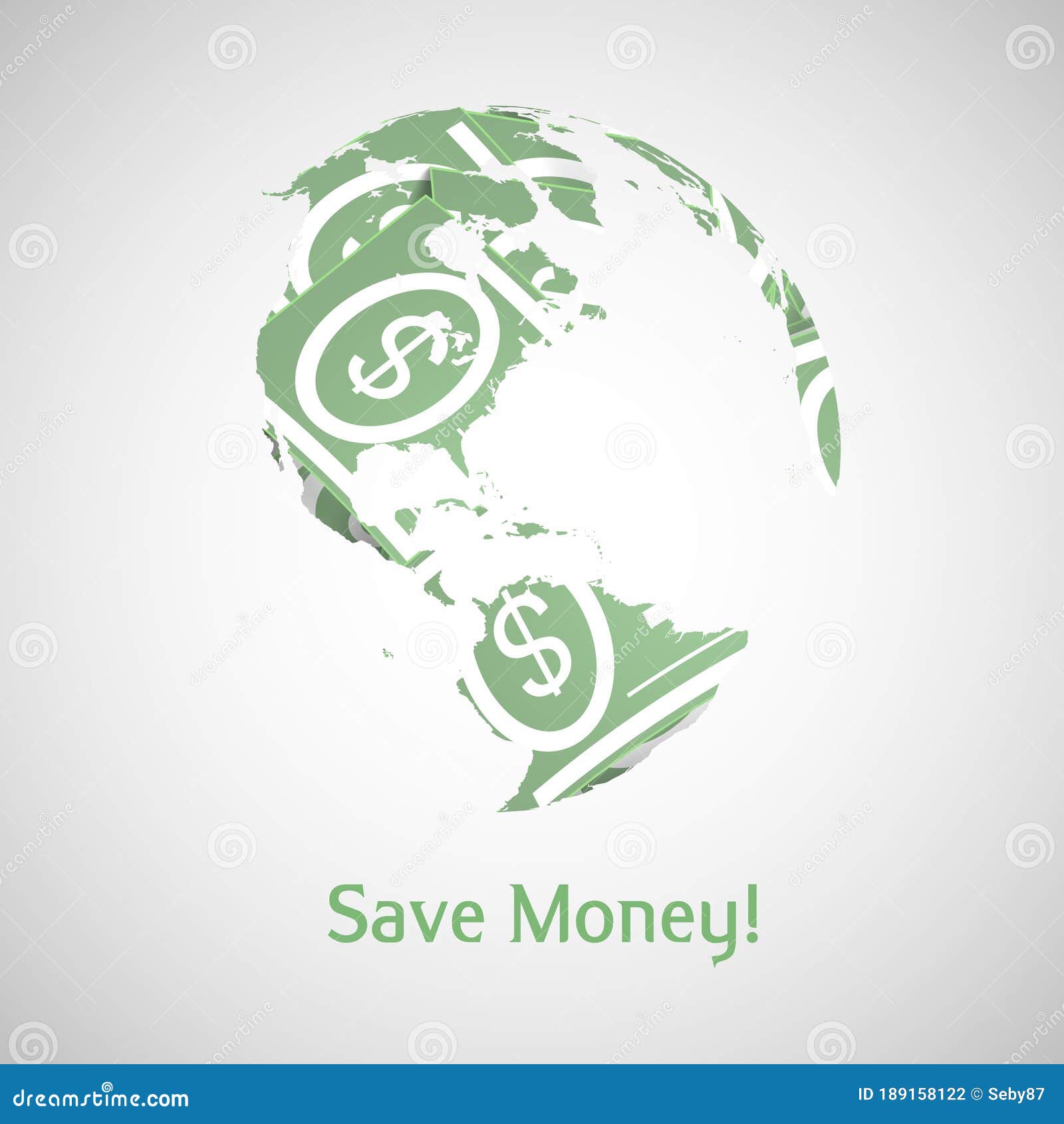 Earth and Money Vector Illustration Stock Vector - Illustration of ...
