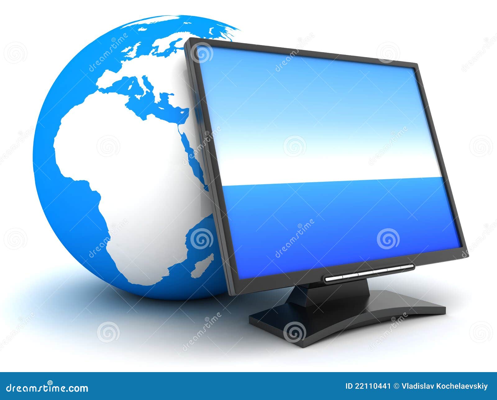 Earth and monitor stock illustration. Illustration of icon - 22110441