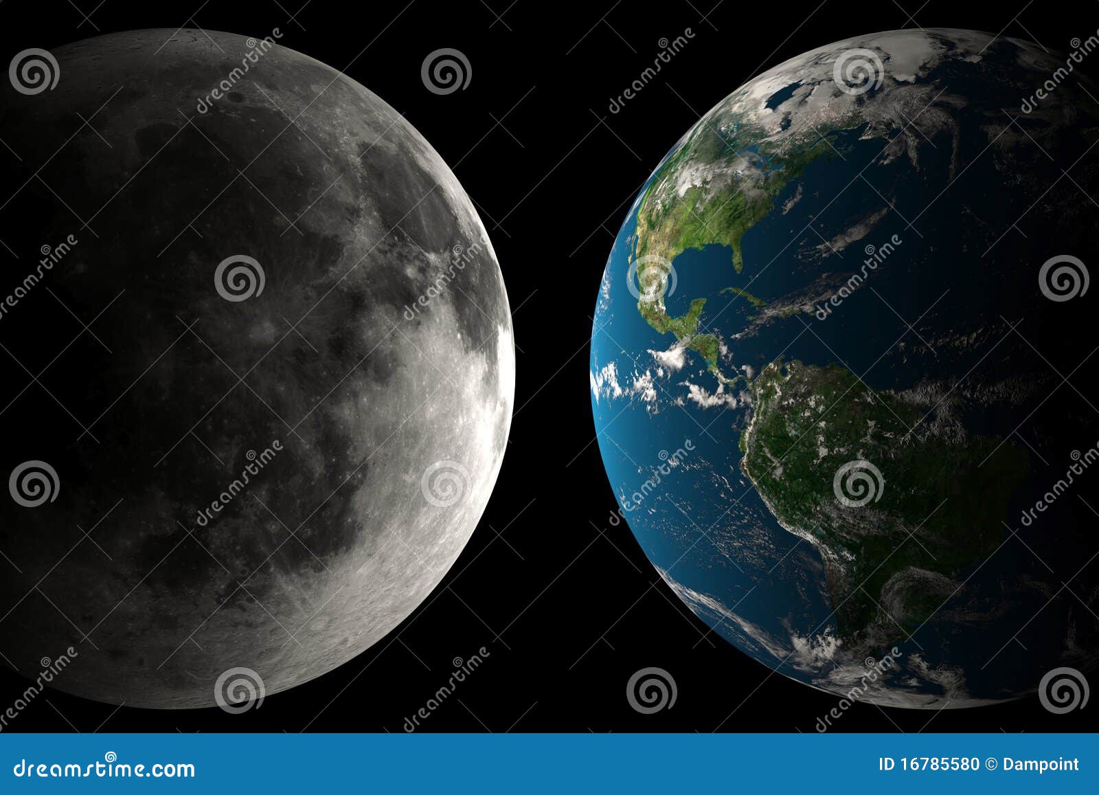Earth and Moon stock illustration. Illustration of moon - 16785580
