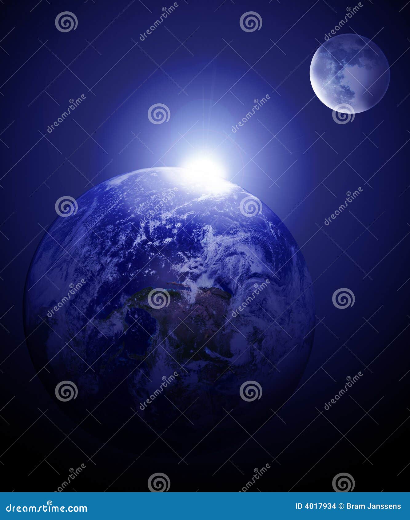 Earth and moon stock illustration. Illustration of system - 4017934