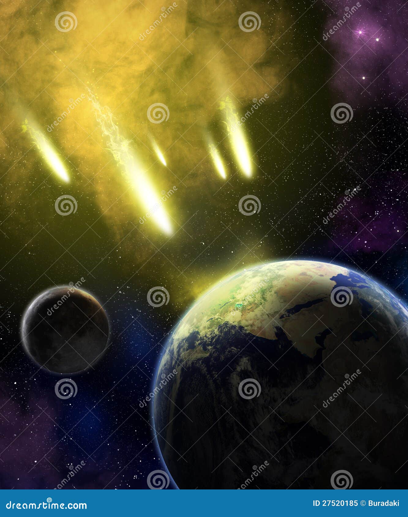 Explosion Of The Moon In Space. Stock Image | CartoonDealer.com #142035787