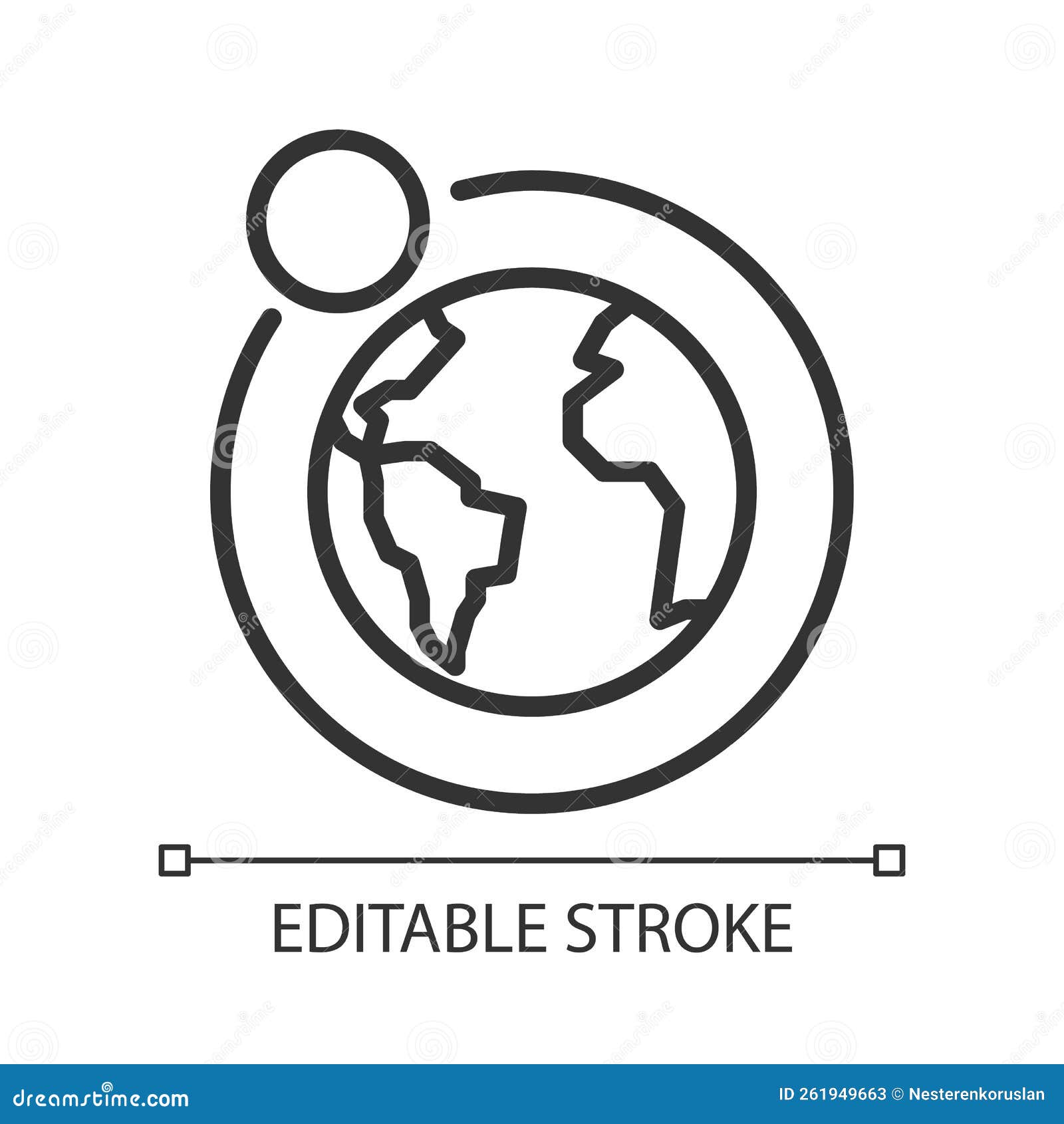 Earth and Moon Pixel Perfect Linear Icon Stock Vector - Illustration of ...