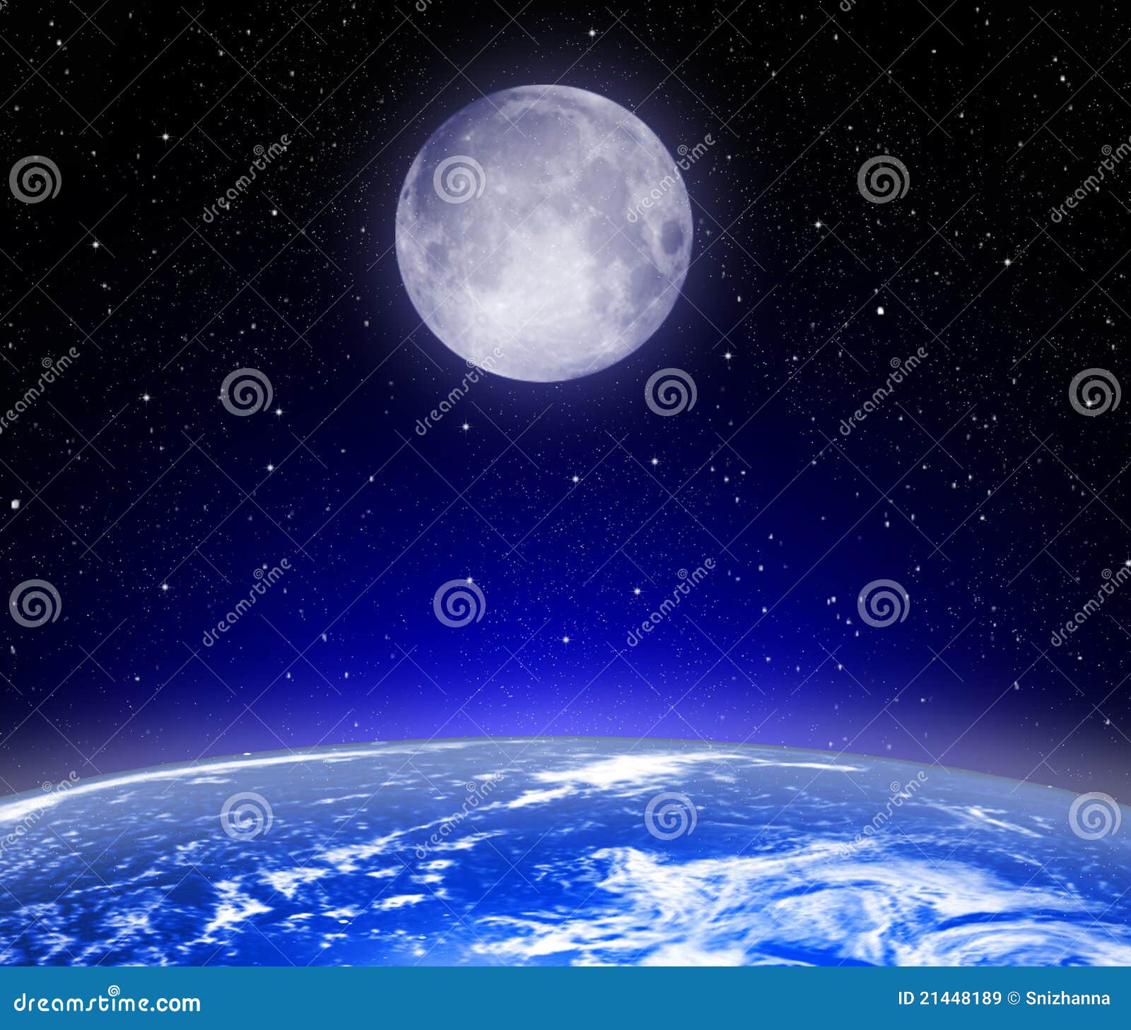 The Earth, Moon, stars stock image. Image of atmosphere - 21448189