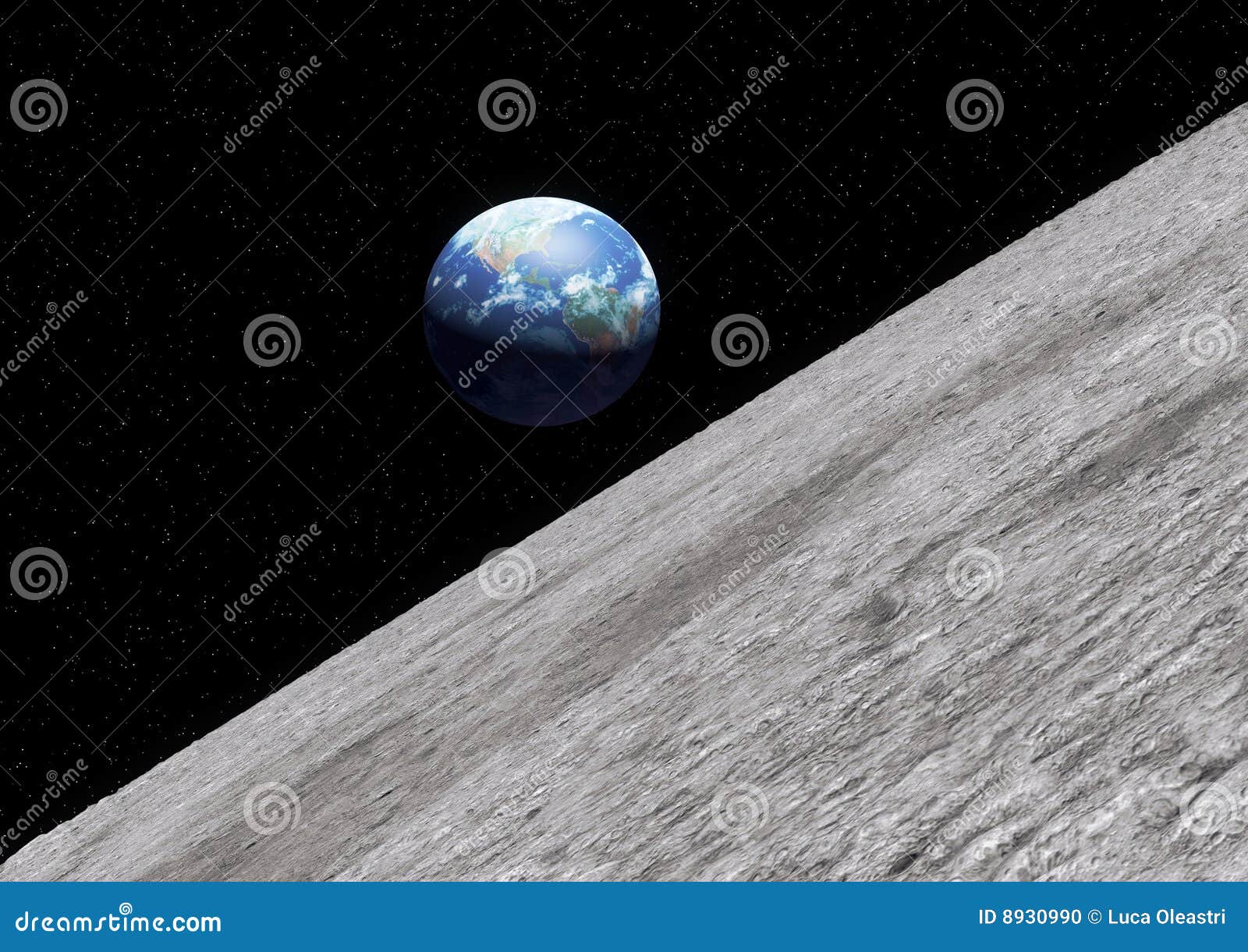 Surface Of Moon With Earth