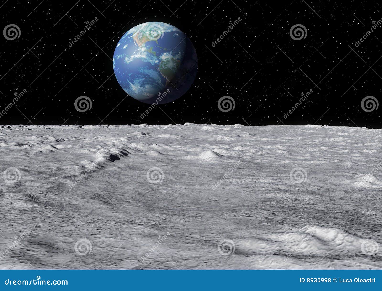 Earth With Moon Vector Cartoon And Flat Illustration. Green And Blue ...
