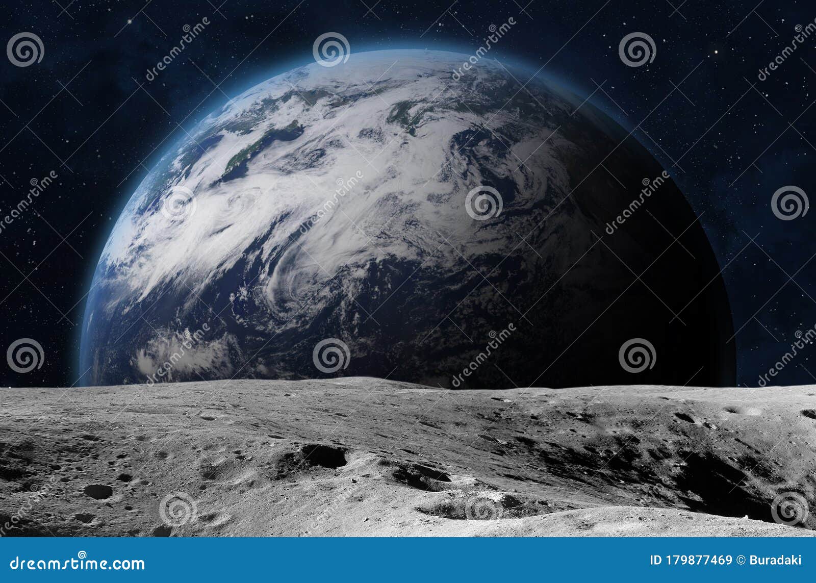 Earth From Moonscape Royalty-Free Stock Photography | CartoonDealer.com ...