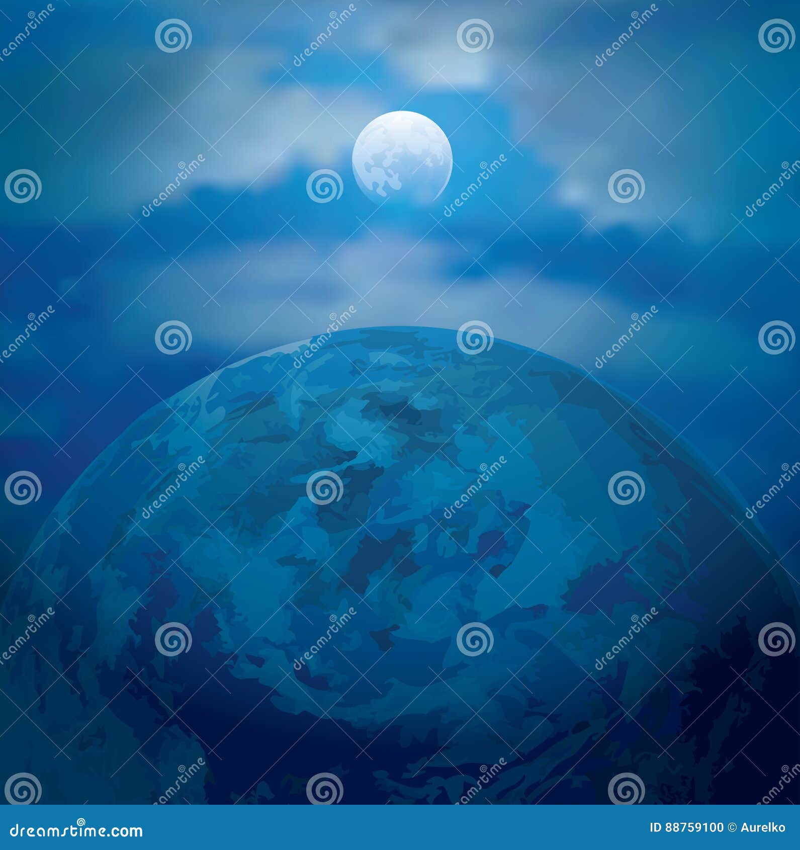 Earth moonlight stock vector. Illustration of circle - 88759100