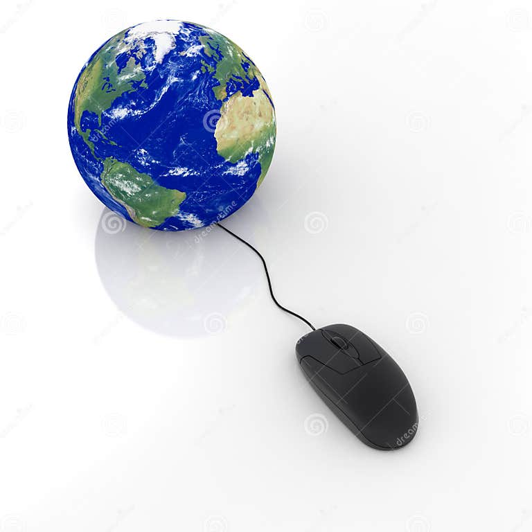 Earth with mouse stock illustration. Illustration of electronic - 20354521