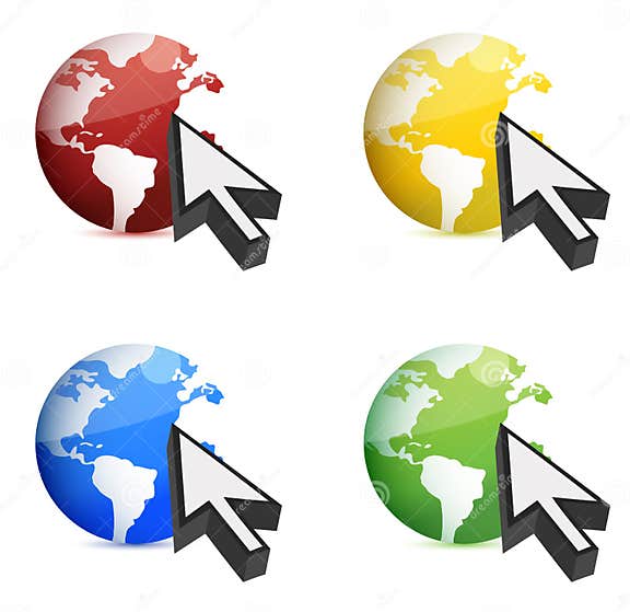 Earth and mouse cursor stock vector. Illustration of world - 21156433