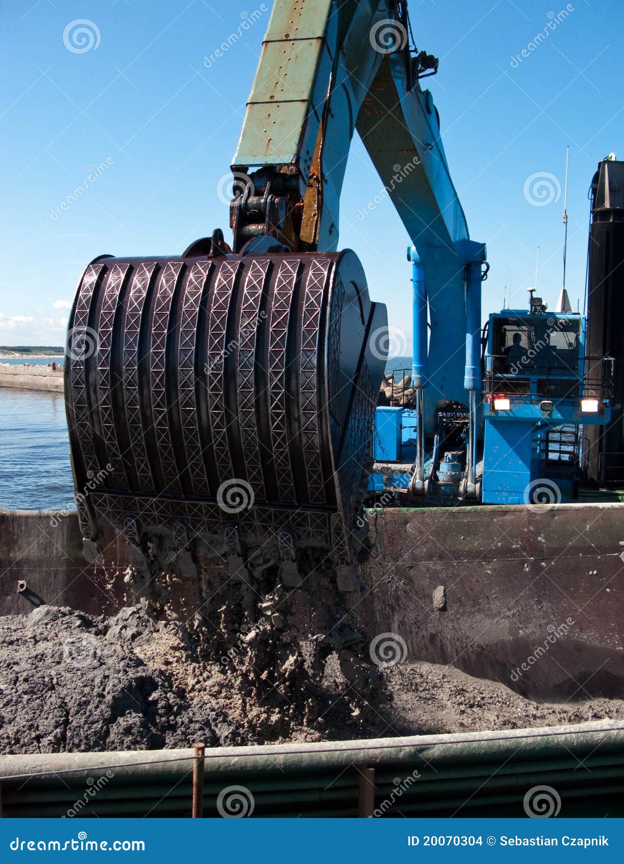 Earth Mover Backhoe On Heavy Duty Flatbed Vehicle For Transported. Long ...