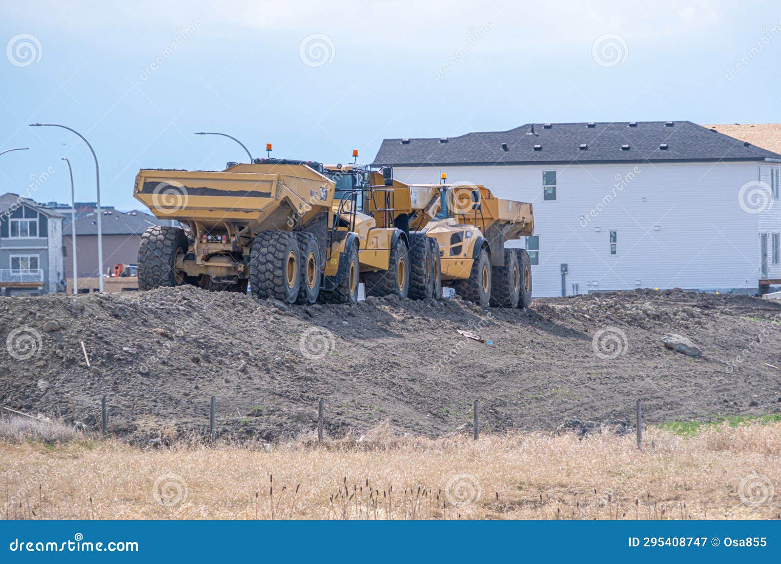 Earth Movers on a New Development Construction Site Editorial ...