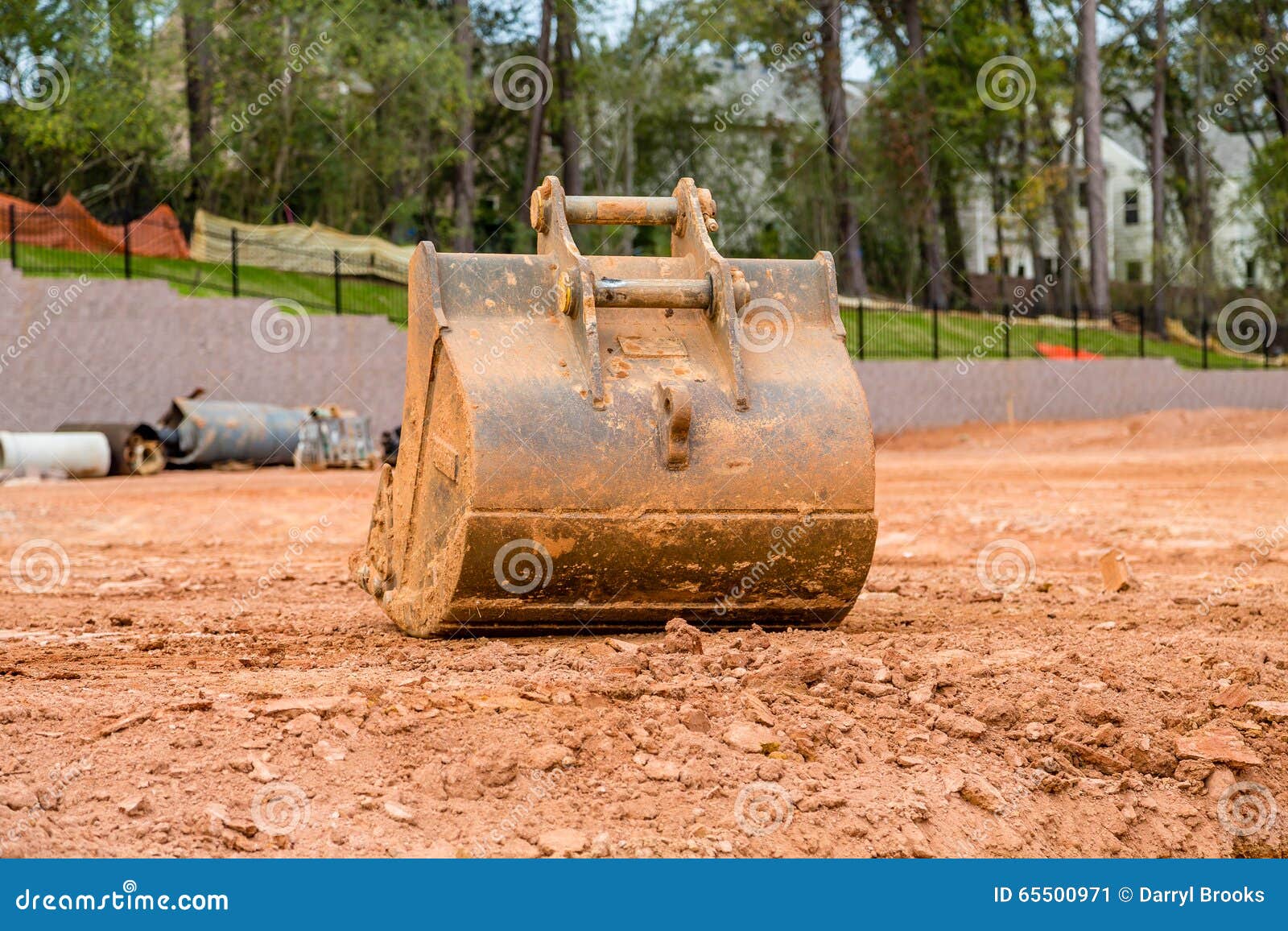 Earth Moving Bucket on Site Stock Image - Image of heavy, equipment ...