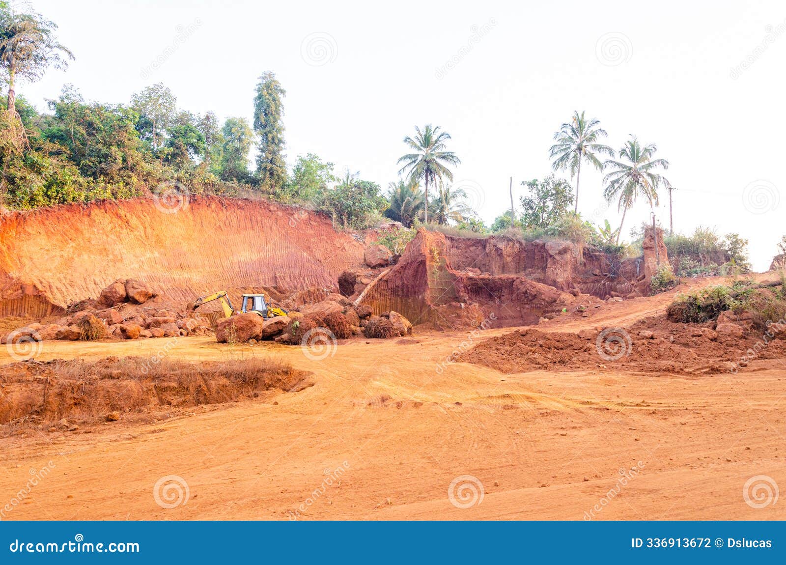 Earth Moving and Ground Leveling Work at a Construction Site Stock ...