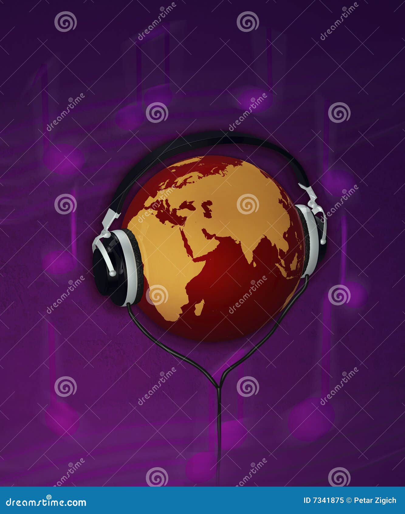 Earth & Music Concept 3d Stock Illustration - Illustration of disc ...