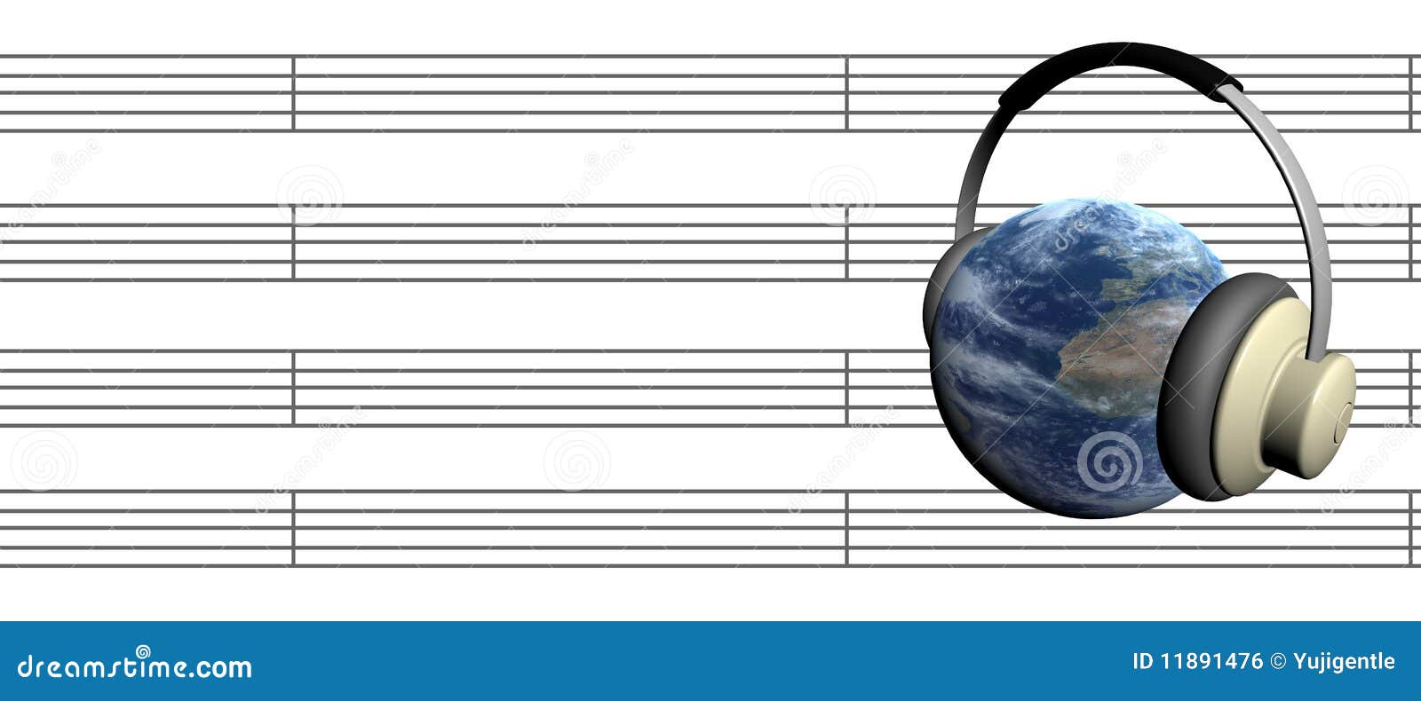 Earth and music-note stock illustration. Illustration of tune - 11891476