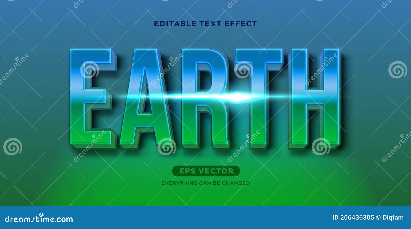 Earth Nature Green Editable Text Effect Vector Stock Vector ...