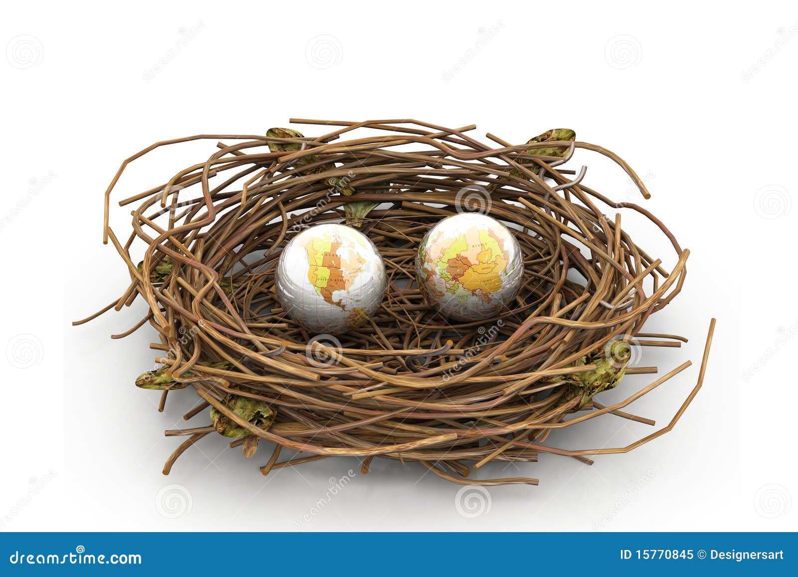 Earth and nest stock illustration. Illustration of continents - 15770845