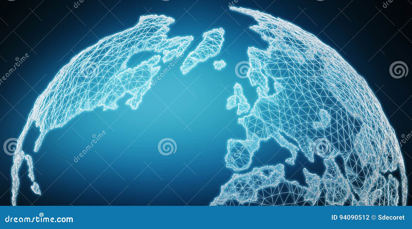 Earth Network Interface 3D Rendering Stock Illustration - Illustration ...