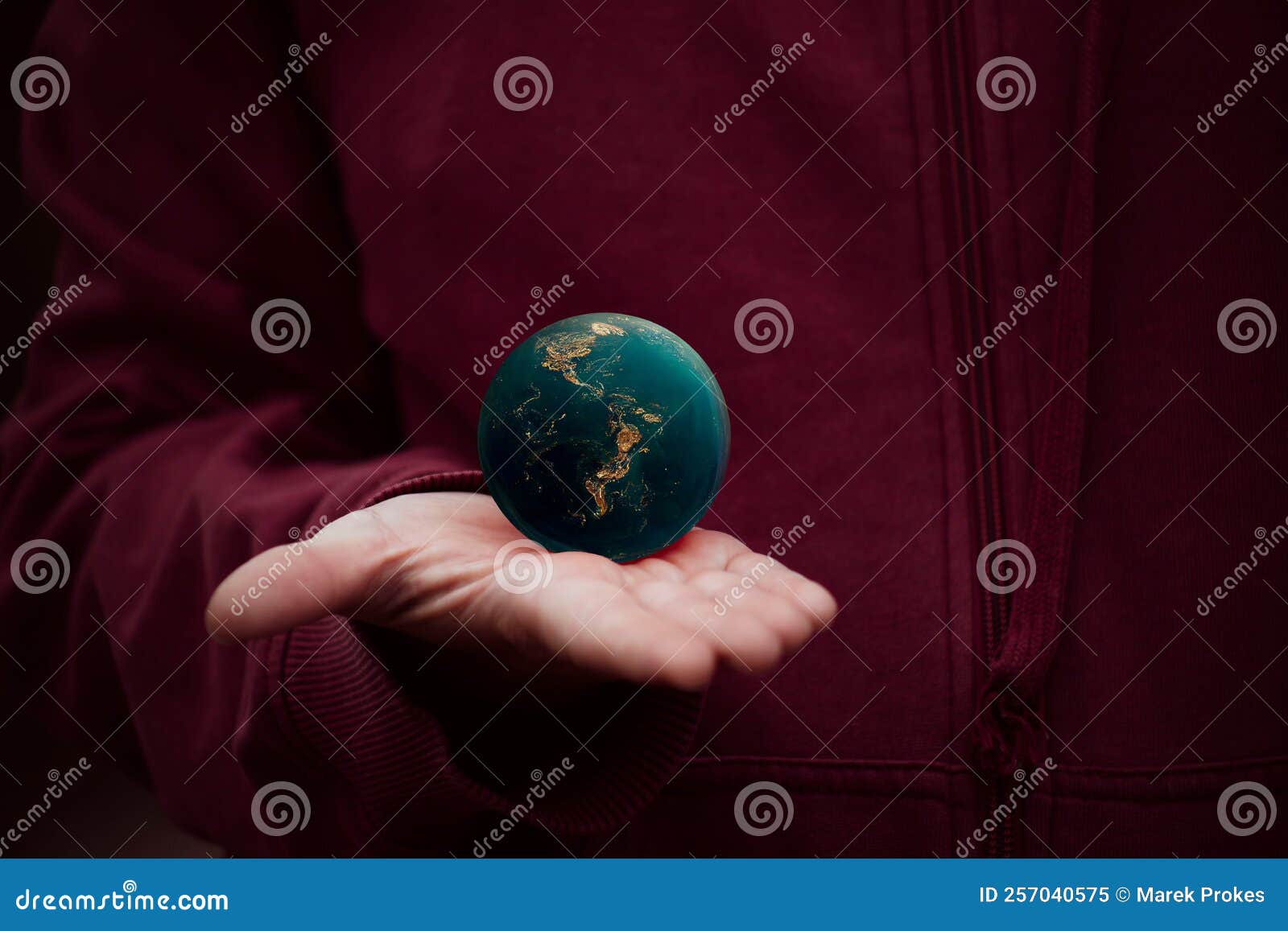 Earth at Night Was Holding in Human Hand. Earth Day Stock Image - Image ...