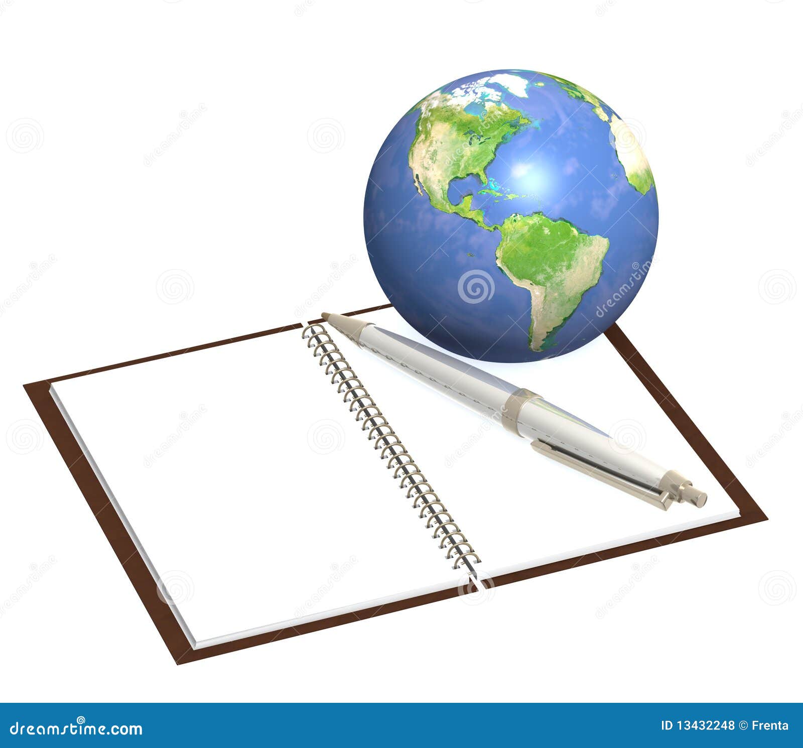 Earth and notebook stock illustration. Illustration of global - 13432248