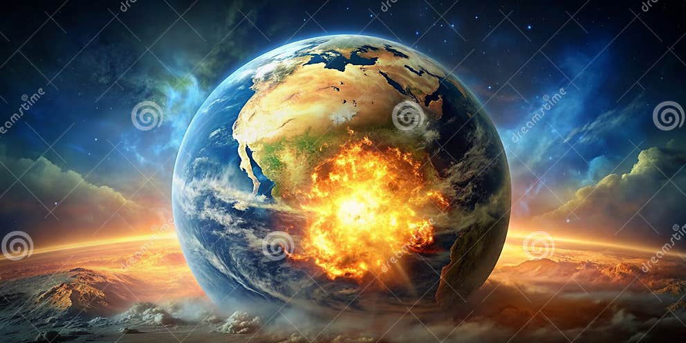 Earth after a Nuclear Explosion AI-Generated Content Stock Image ...