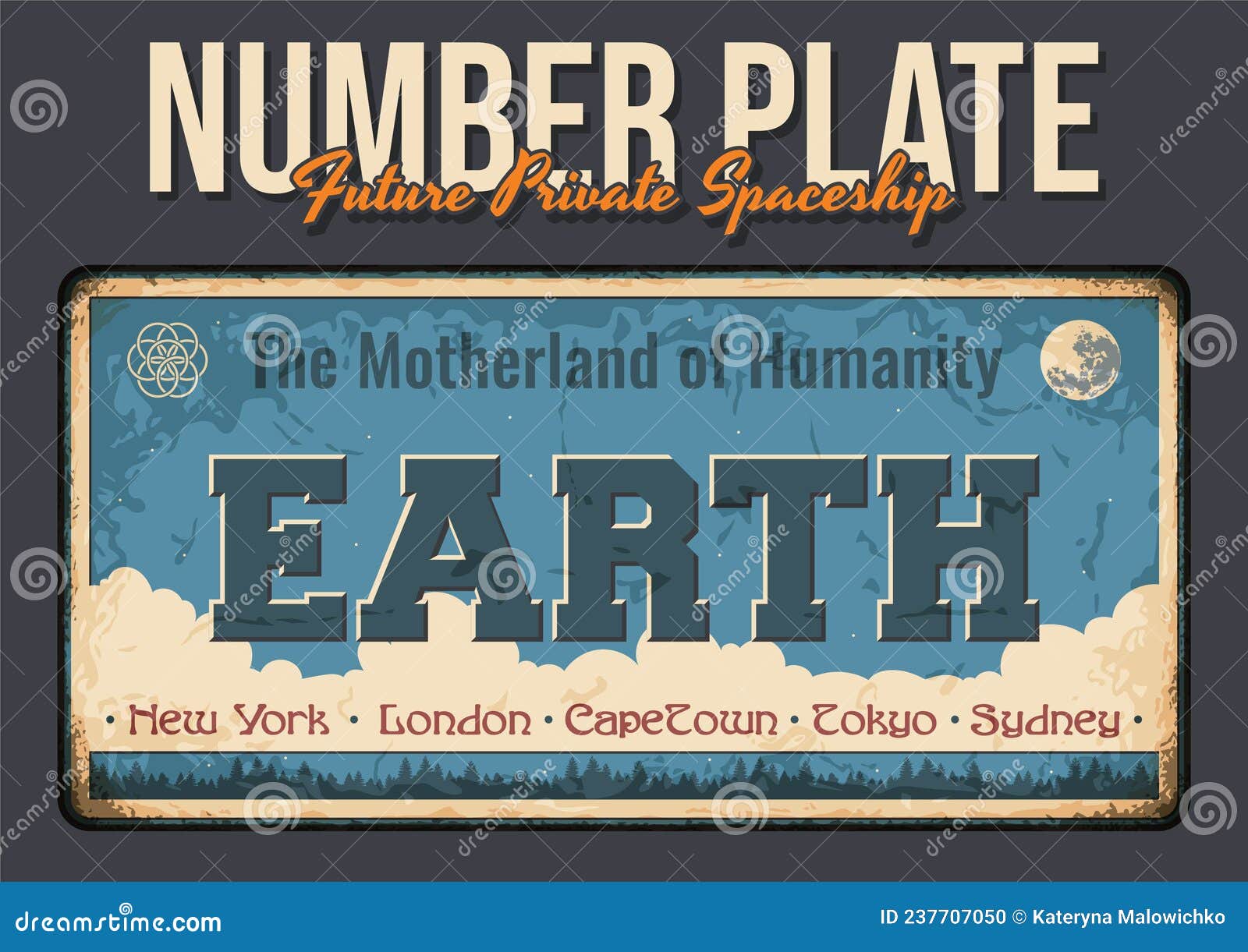 Earth Number Plate For Spaceships Vector Illustration | CartoonDealer ...