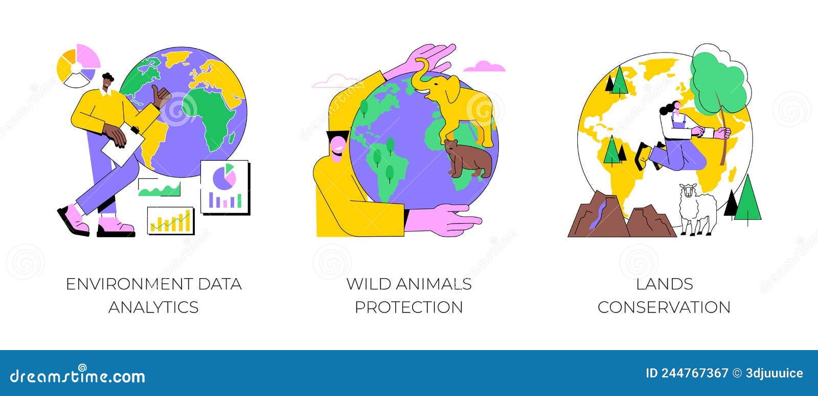 Observation Of Animals In Wild. Ecologists Scientists Conduct Research ...